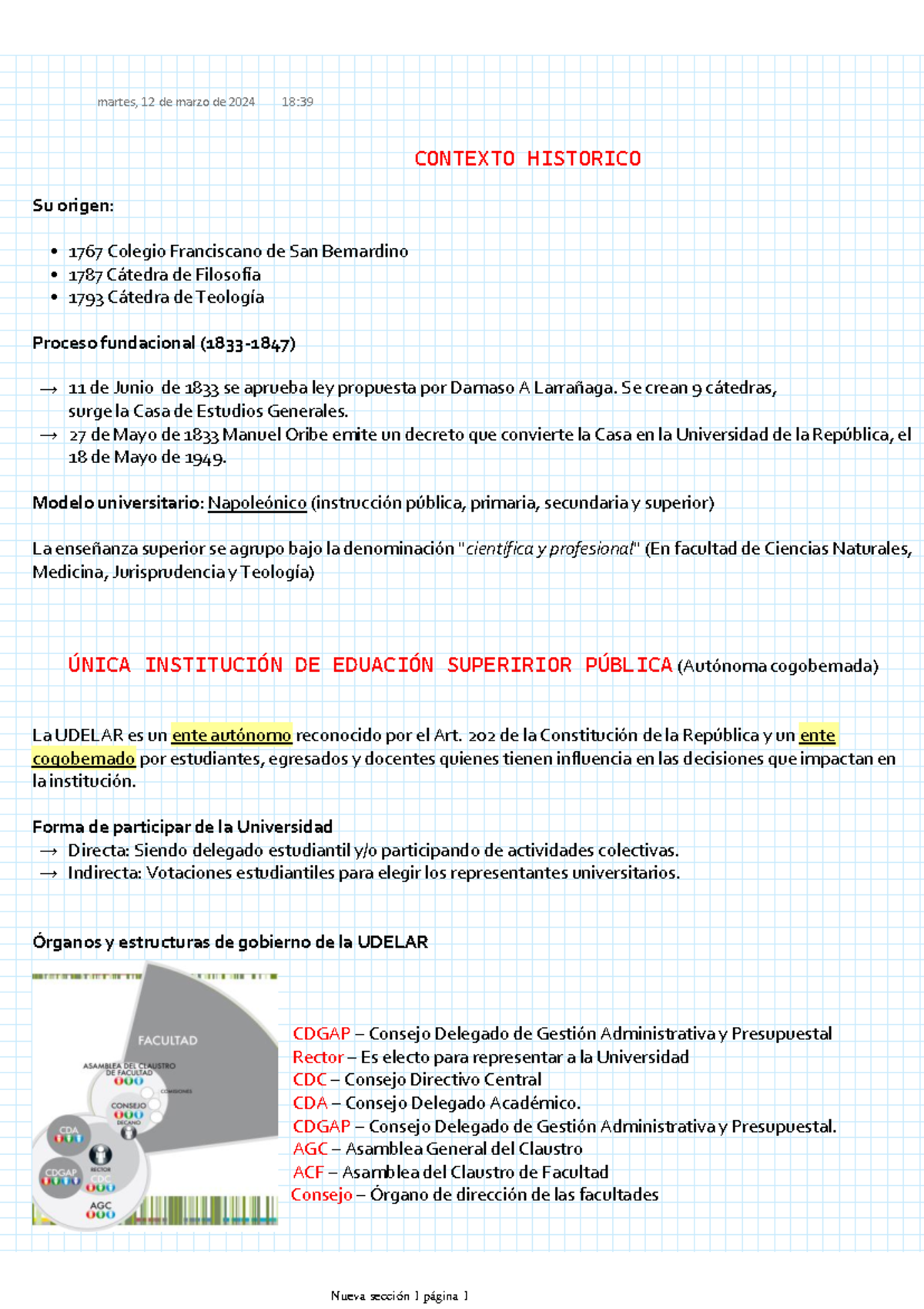 Apuntes orientación - CONTEXTO HISTORICO Su origen: 1767 Colegio ...