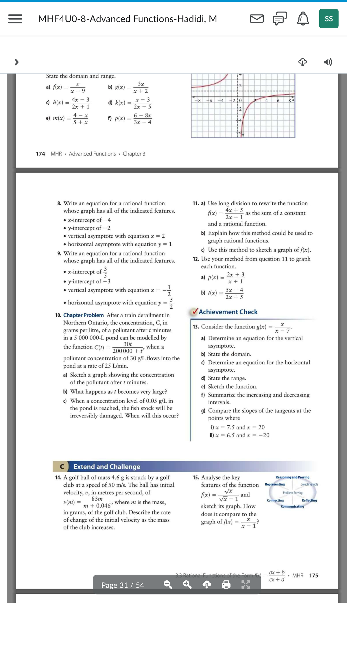 Unit 3-Rational Functions - MHF4U0-8-Advanced Functions-Hadidi, M - M ...