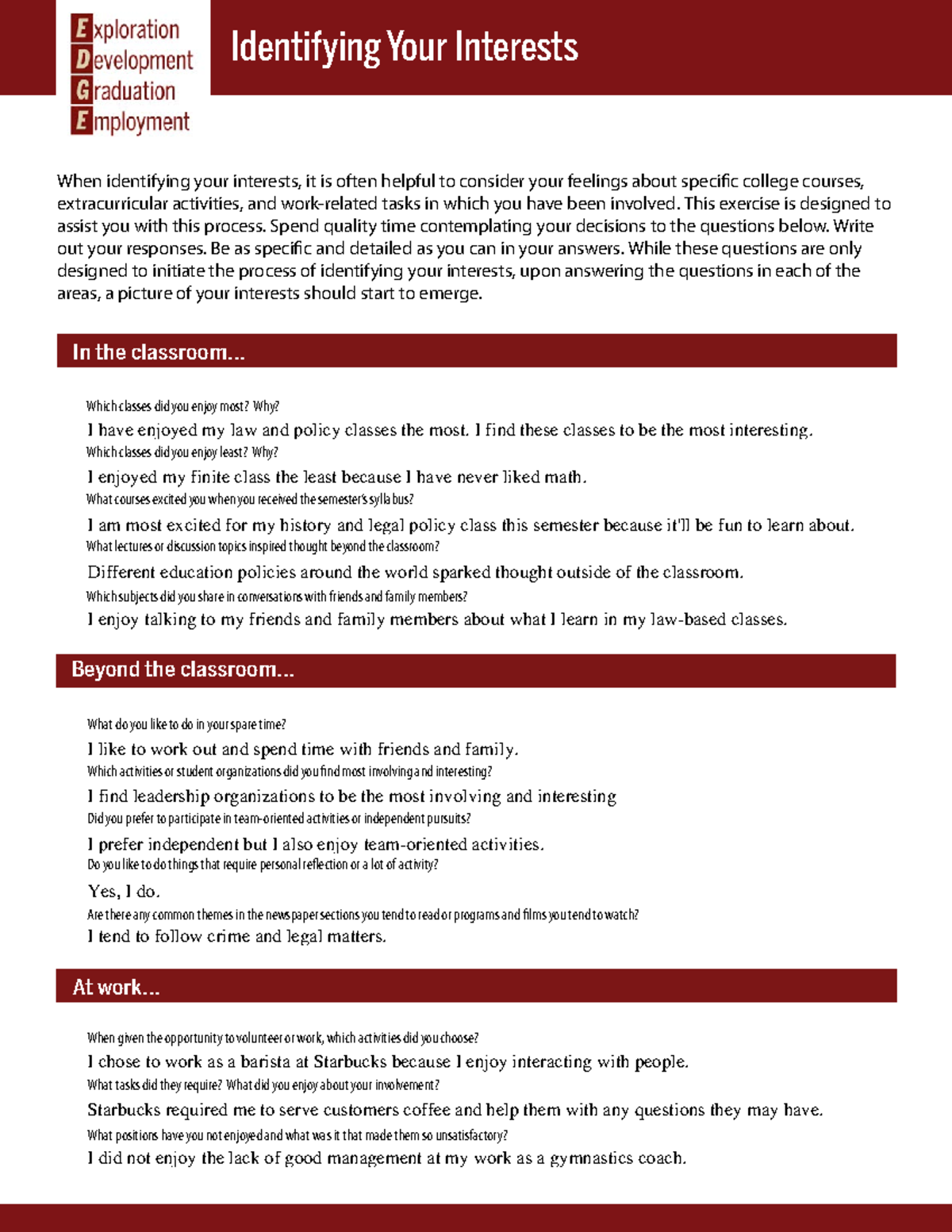 V252 Interests PDF - these are my lecture notes - Identifying Your ...
