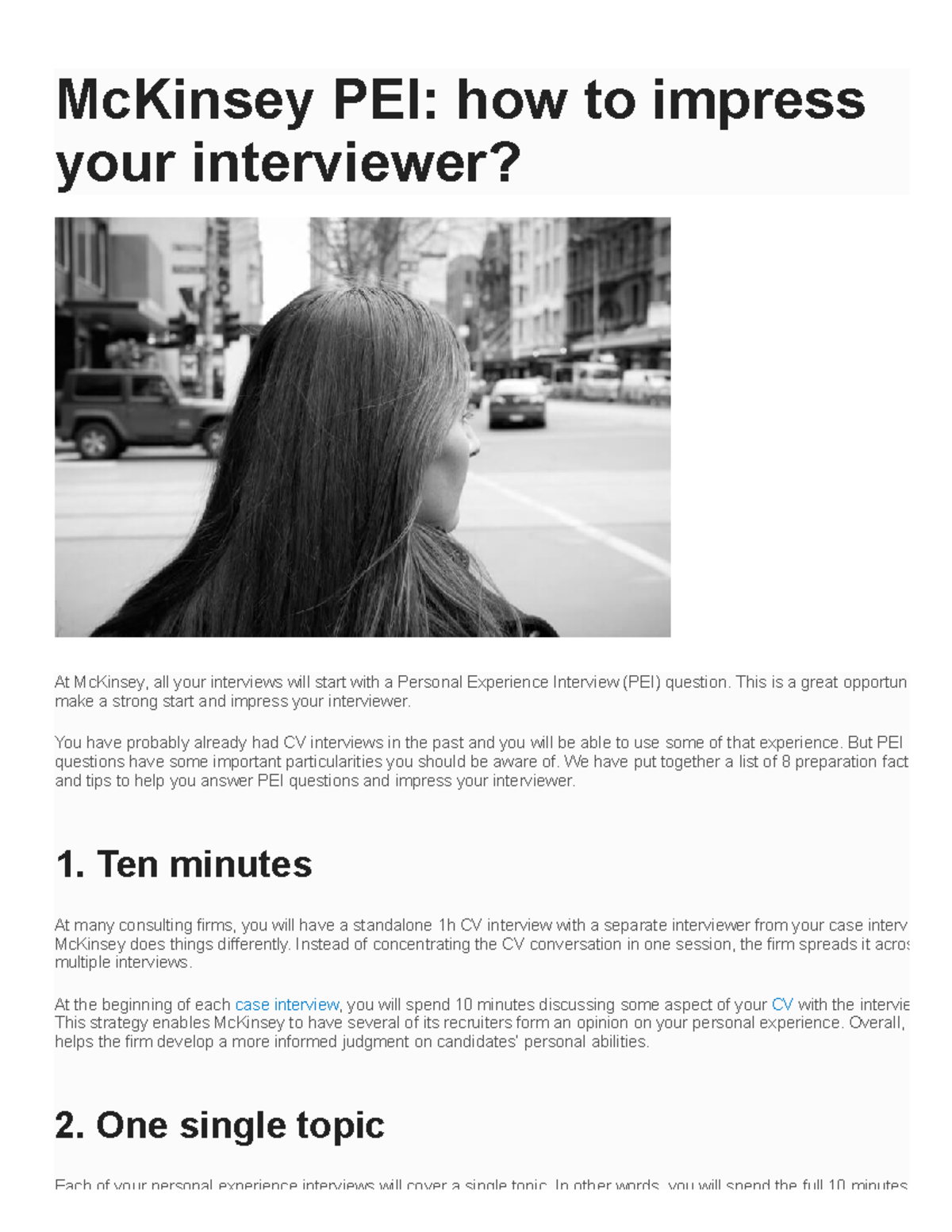 Mckinsey pei how to impress your interviewer igotanoffer - McKinsey PEI ...