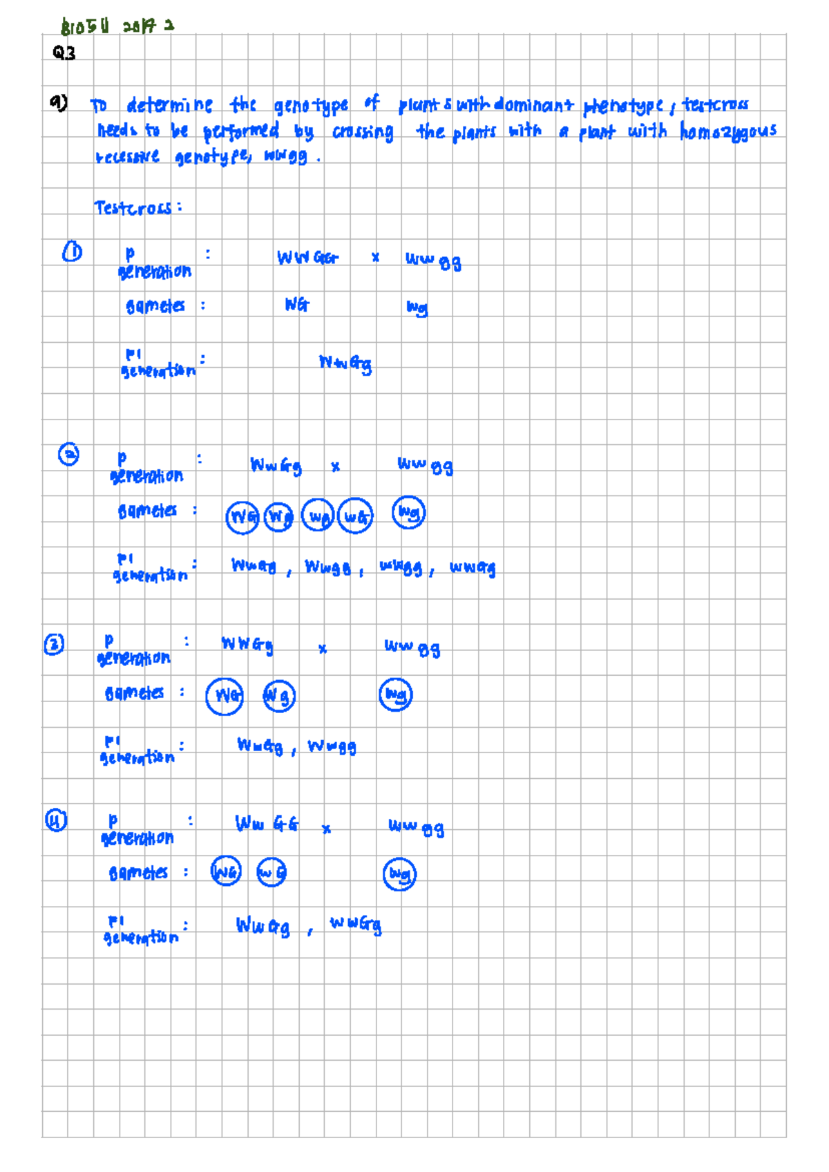 PAST YEAR PAPER TUTO 2017 SESSION 2 BIO511 - Genetics - Studocu