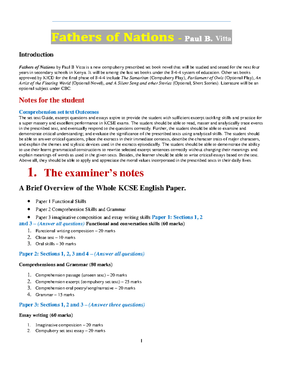 NEAM.COM Fathers OF Nations, Guide - Vitta Introduction Fathers of ...