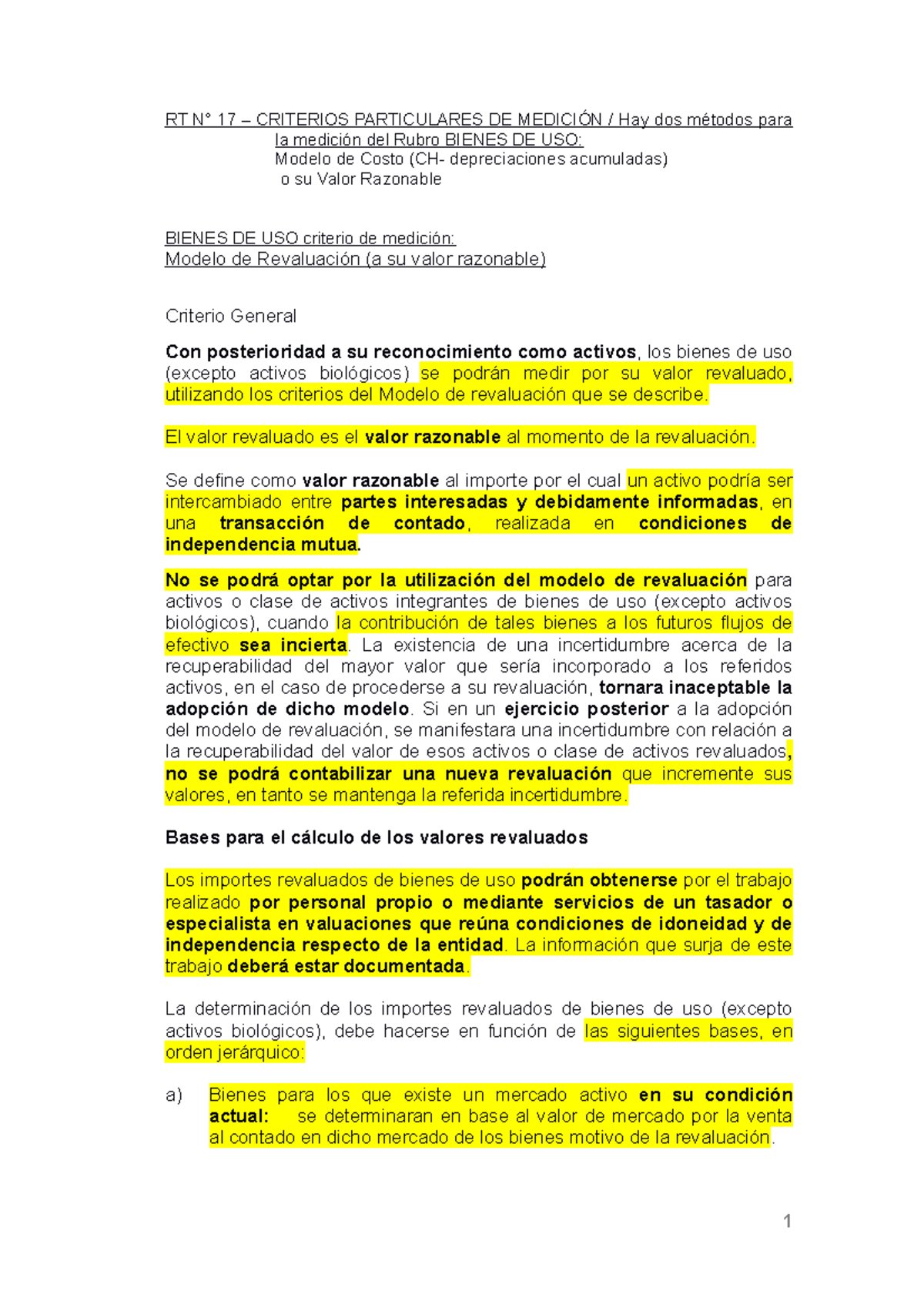 Teorico BS USO - Valor Razonable - 2019 - RT N° 17 – CRITERIOS ...