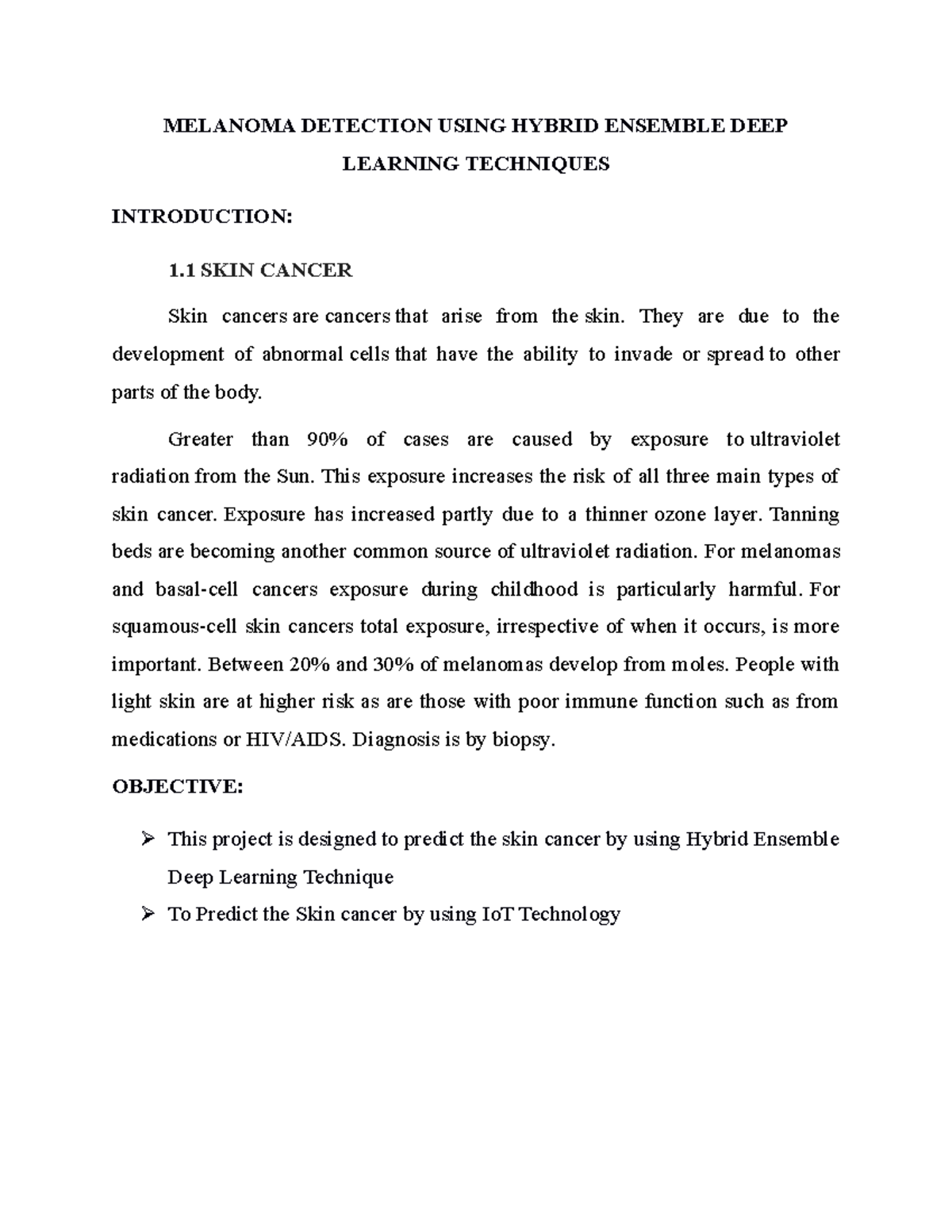 Melanoma Detection Funded Project - MELANOMA DETECTION USING HYBRID ...