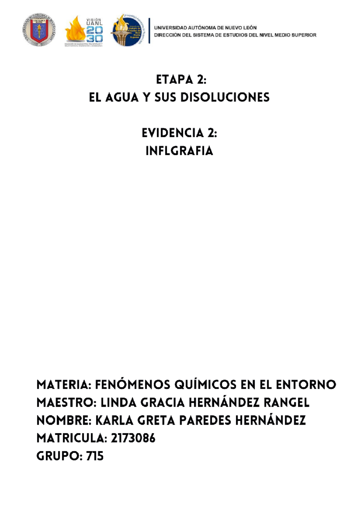KGPH EV2 FQE - Evidencia 2 fenómenos químicos - Fisica, Quimica y Biologia - Studocu