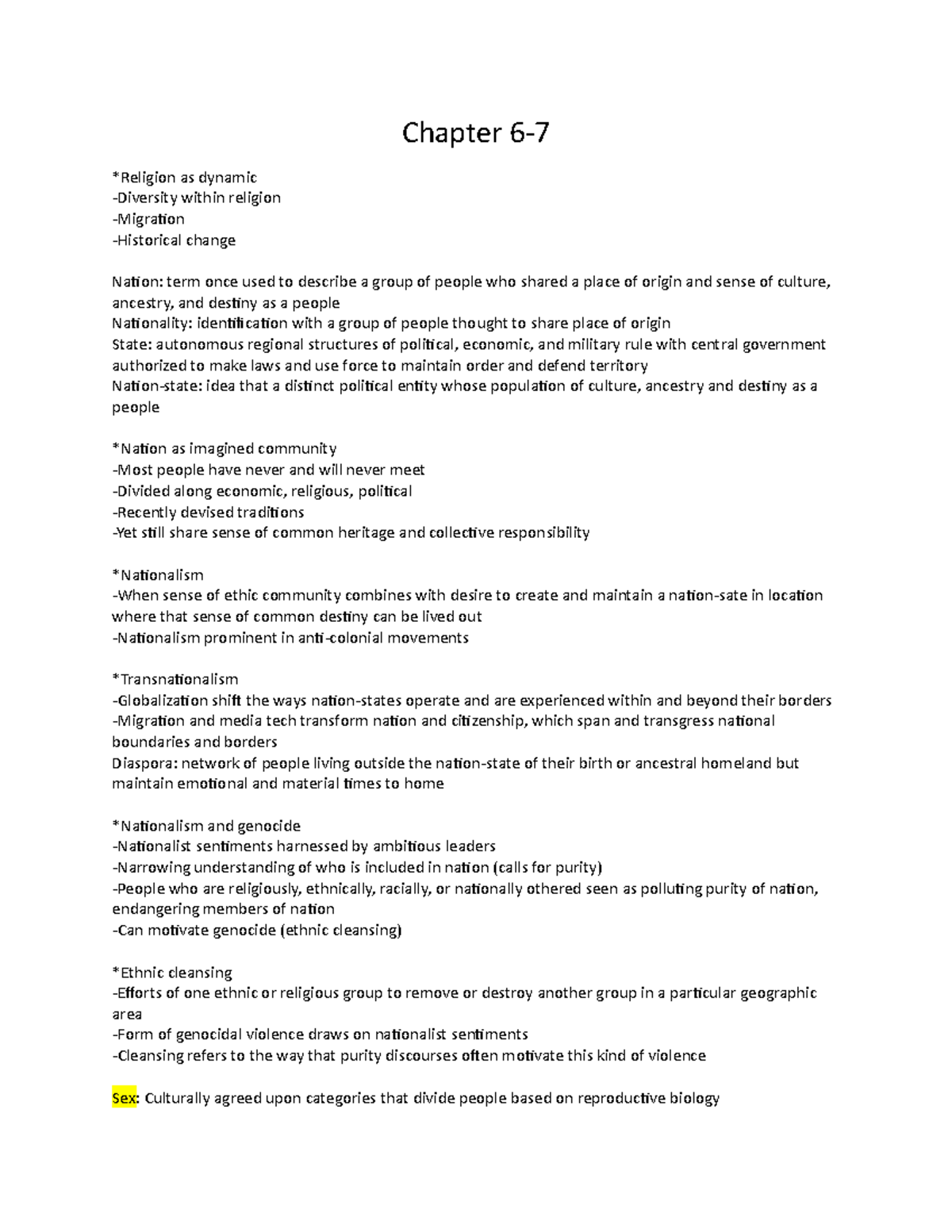 Chapter 6-7 - ANTH21000001 - IOWA - Studocu