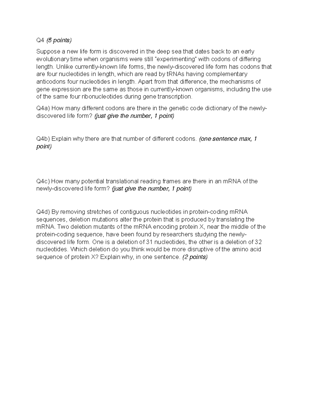 Bio Questions for quizzes - Biol 200 - McGill - Studocu