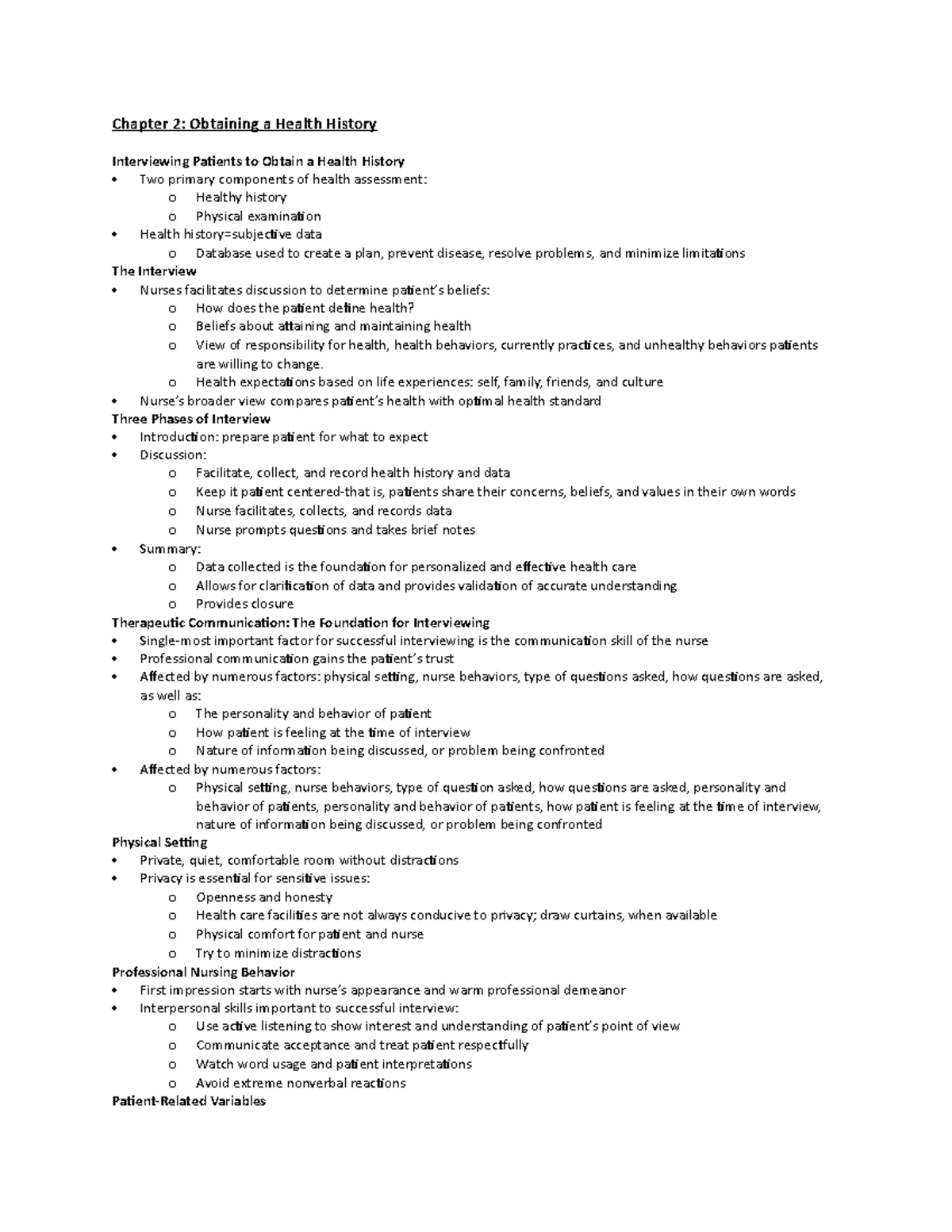 HA Chapter 2 - Powerpoint slides - Chapter 2: Obtaining a Health ...