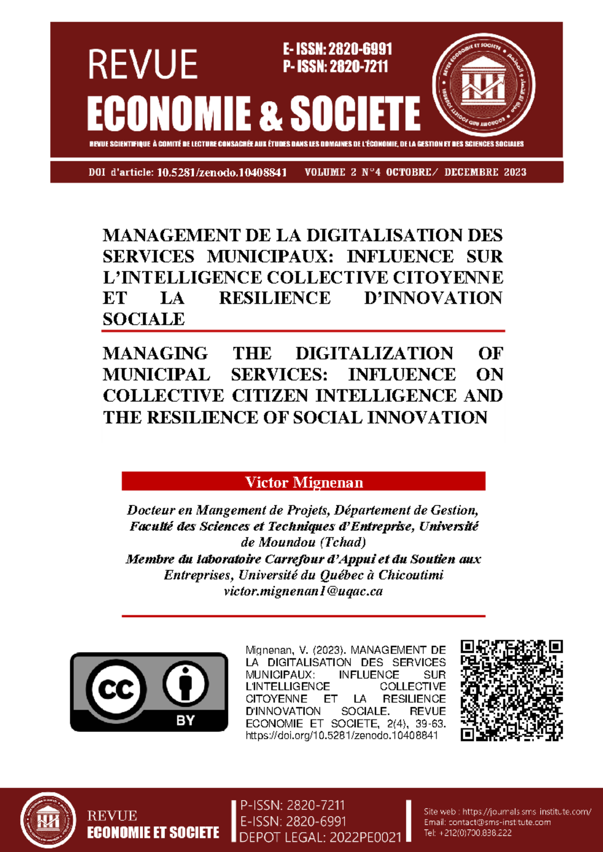 Transformation Digitale Victor-Mignenan - Mouna OULKHIR 6 MANAGEMENT DE ...