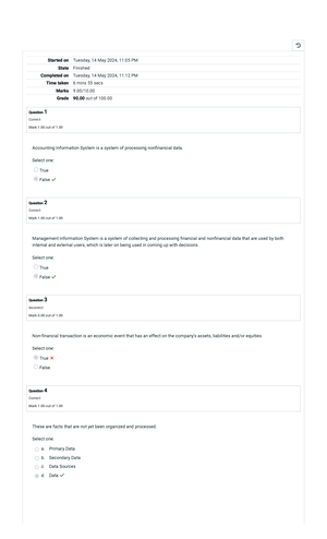 Cost Accounting Midterm Quiz 1 Attempt review - Started on Monday, 11 March 2024, 9:37 PM State ...