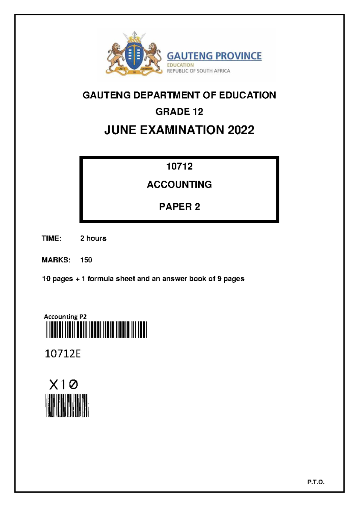 GP Accounting P2 Eng REW299 x10 - GAUTENG DEPARTMENT OF EDUCATION GRADE ...
