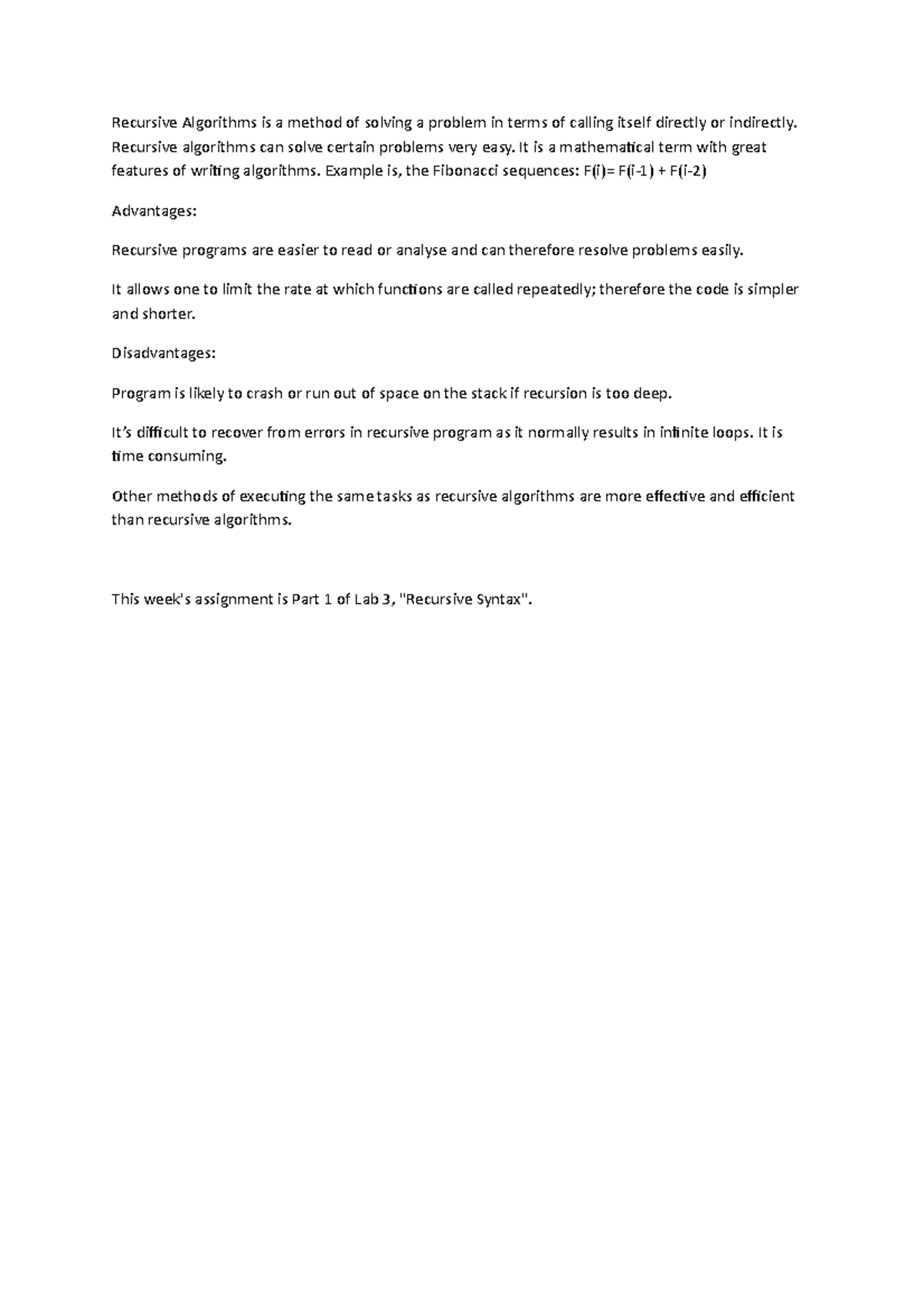 Discussion post 2 - My assignment for unit 2 on cs1103. Students can check and know how they can ...