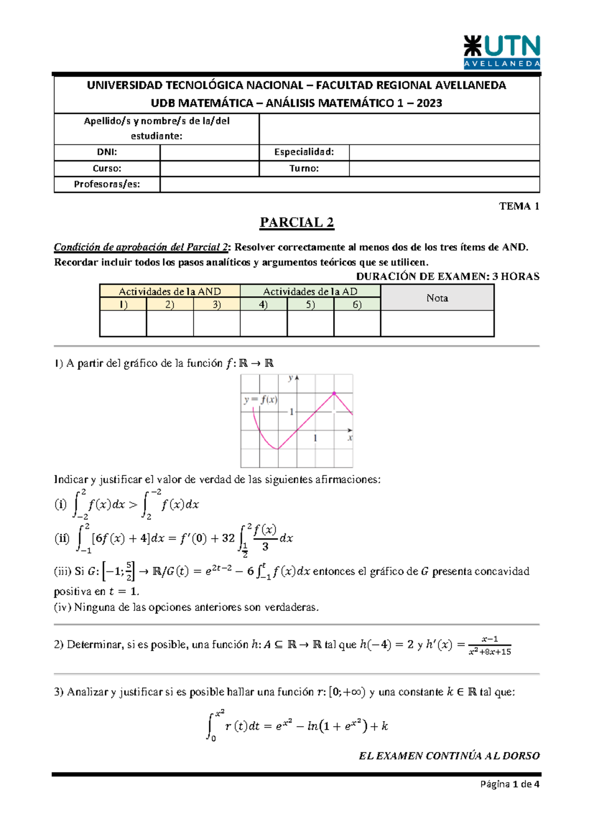 Modelo de estructura del Parcial 2 2023 AMI UTN-FRA - UNIVERSIDAD TECNOLÓGICA NACIONAL ...