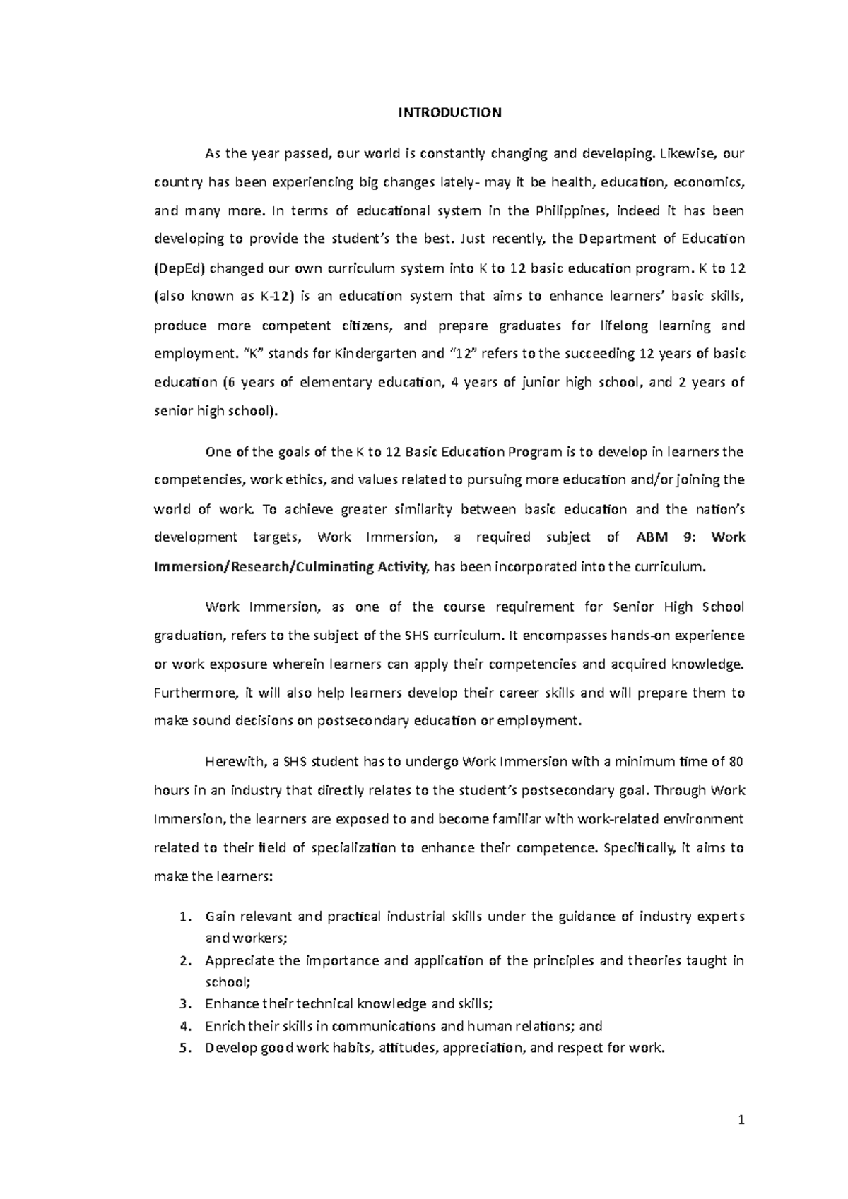 Narrative Report - INTRODUCTION As the year passed, our world is ...