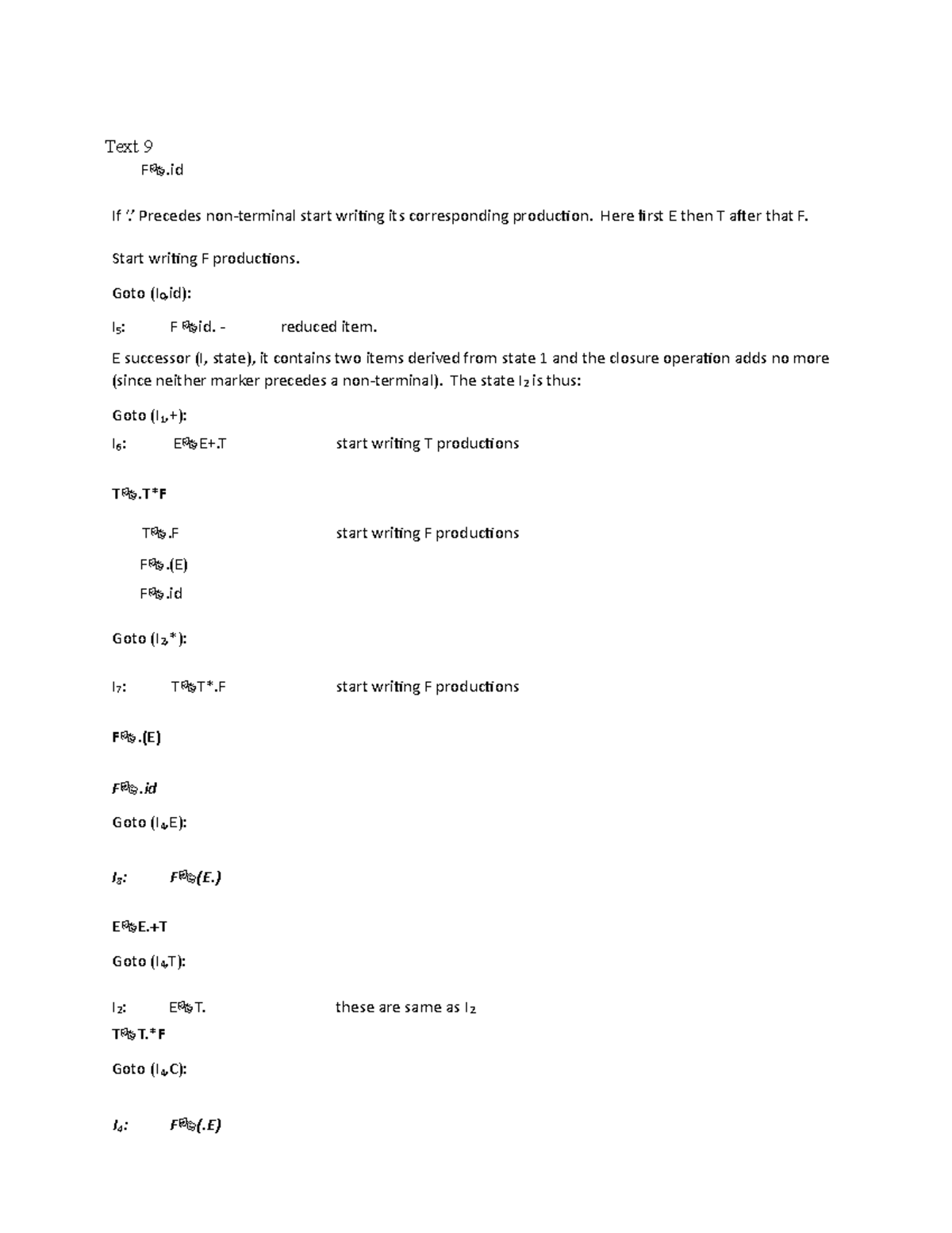Text 9 Part Automata And Compiler Design Full Notes Text 9 F Id If