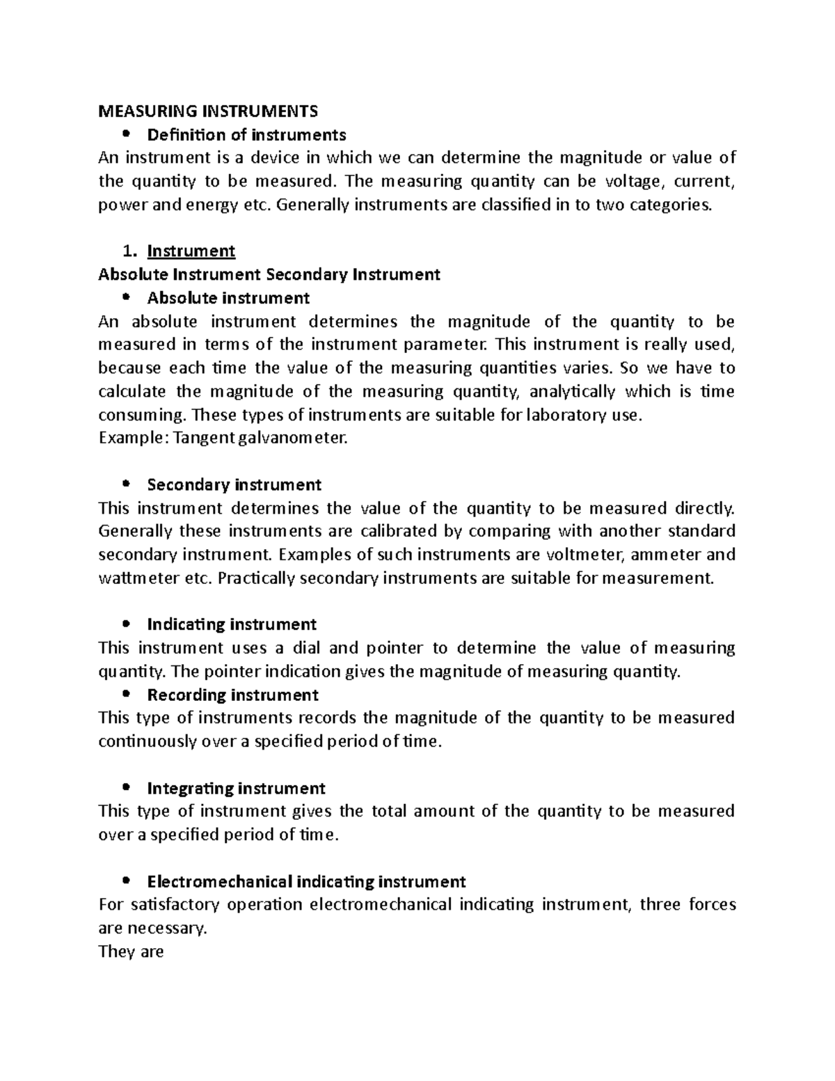 Measuring Instruments - MEASURING INSTRUMENTS Definition of instruments ...