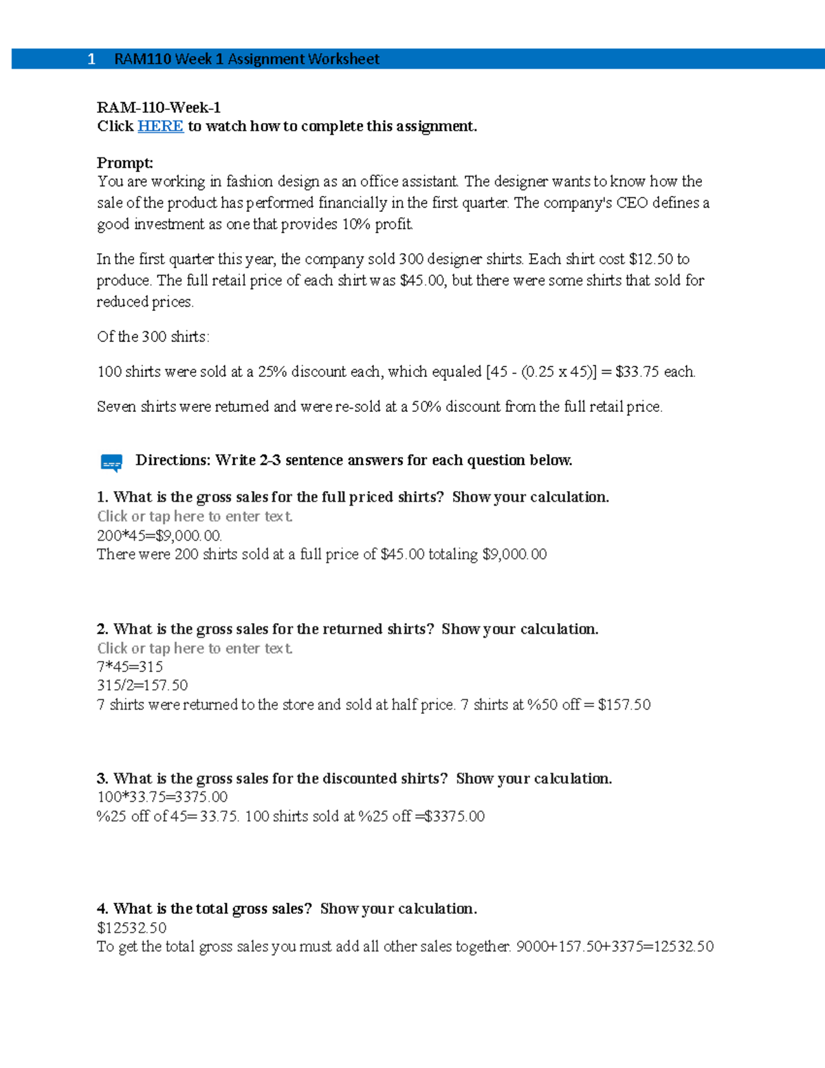 RAM110 Assignment 1 - RAM-110-Week- Click HERE to watch how to complete ...