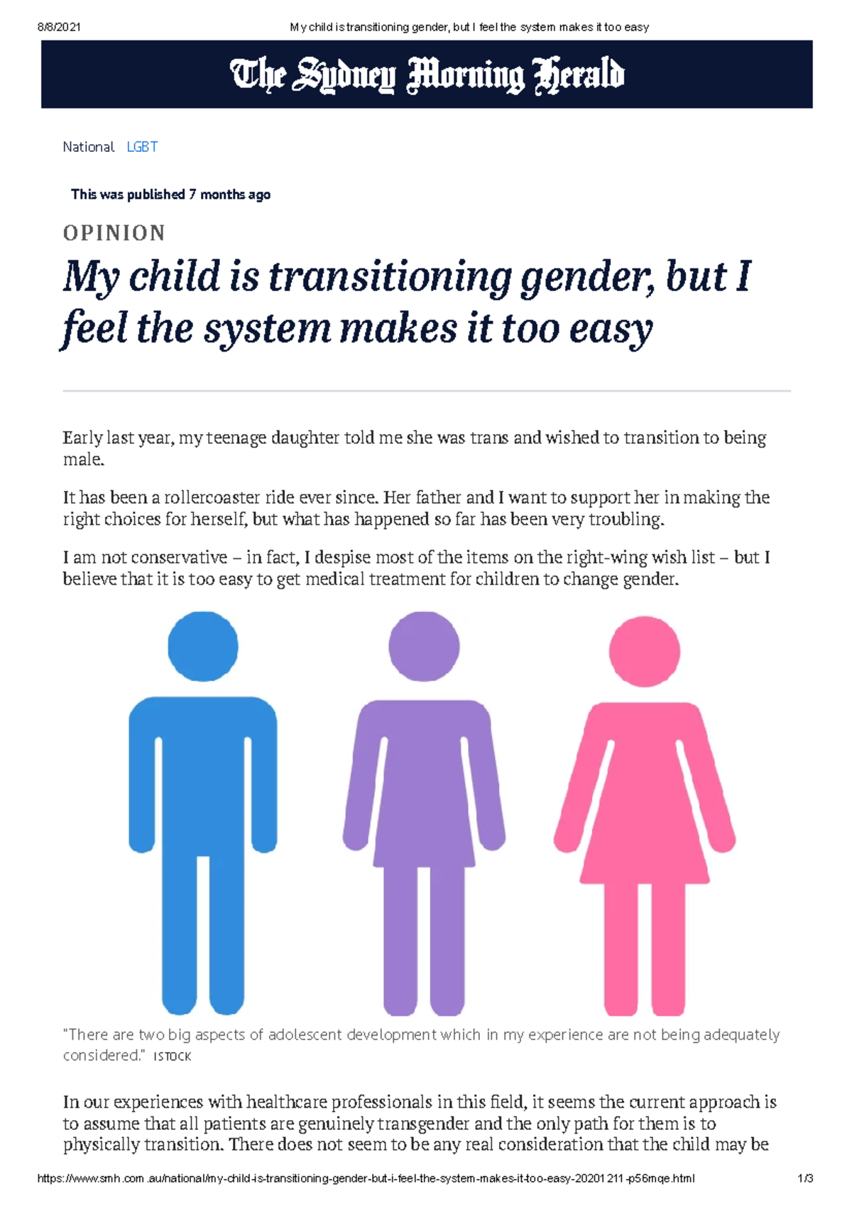 My child is transitioning gender, but I feel the system makes it too ...