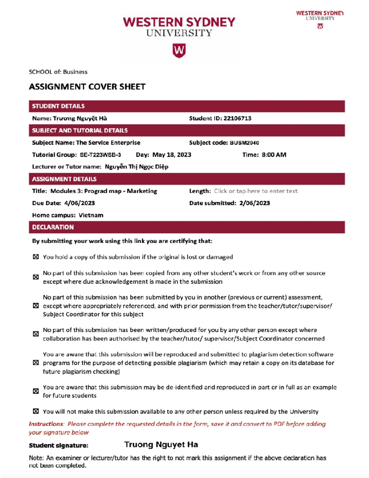 Pro Grad map - Marketing UEH - 2786 Bachelor of Business | Major ...