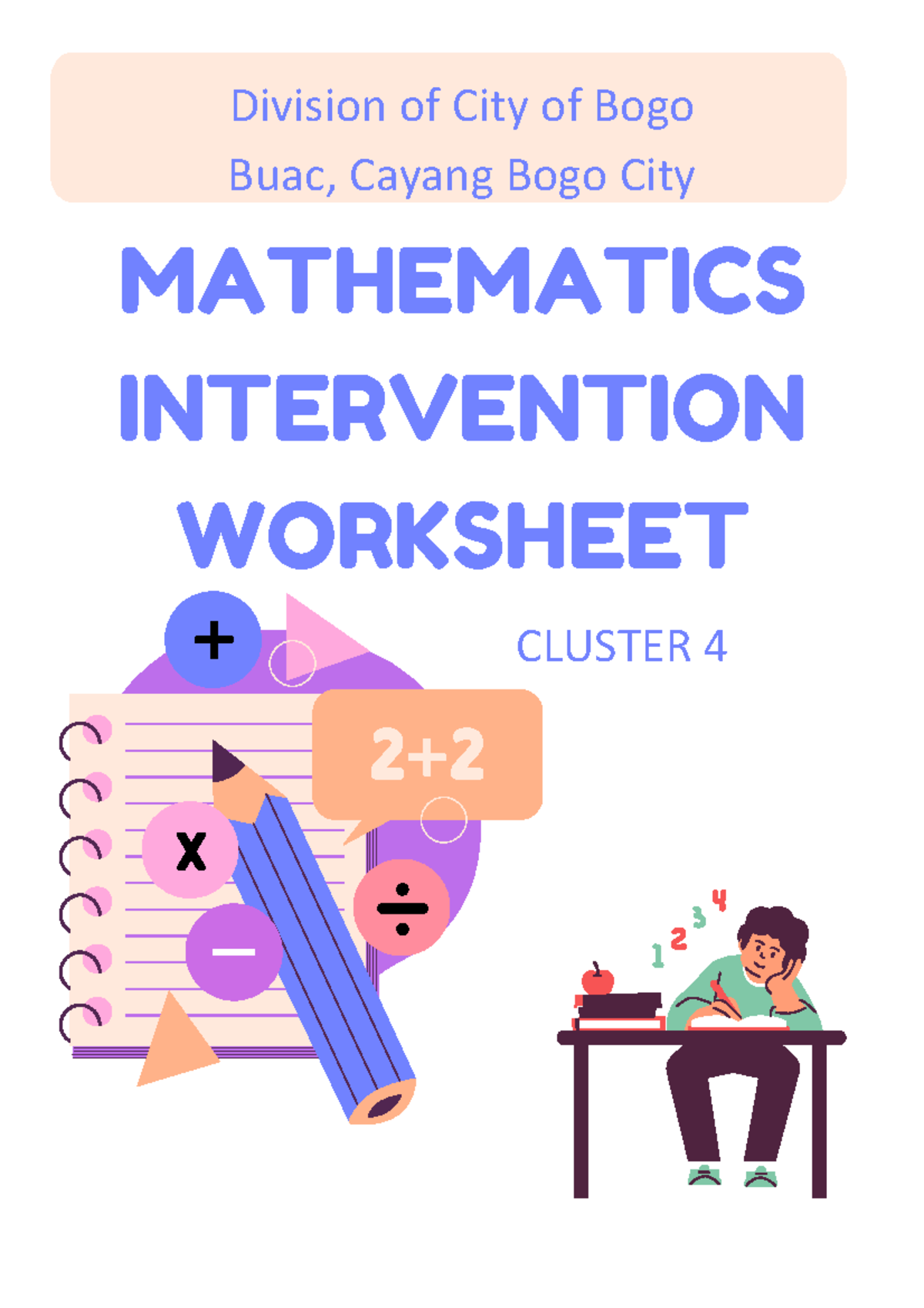 intervention booklet - CLUSTER 4 MATHEMATICS INTERVENTION WORKSHEET ...