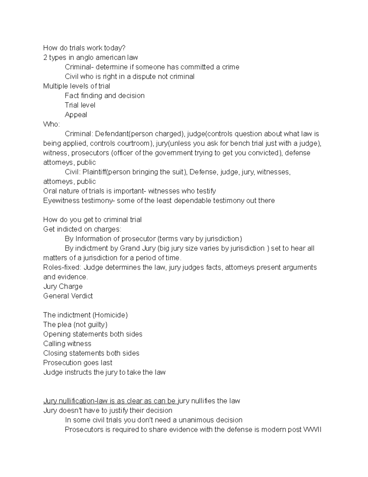 Lecture First half - How do trials work today? 2 types in anglo ...