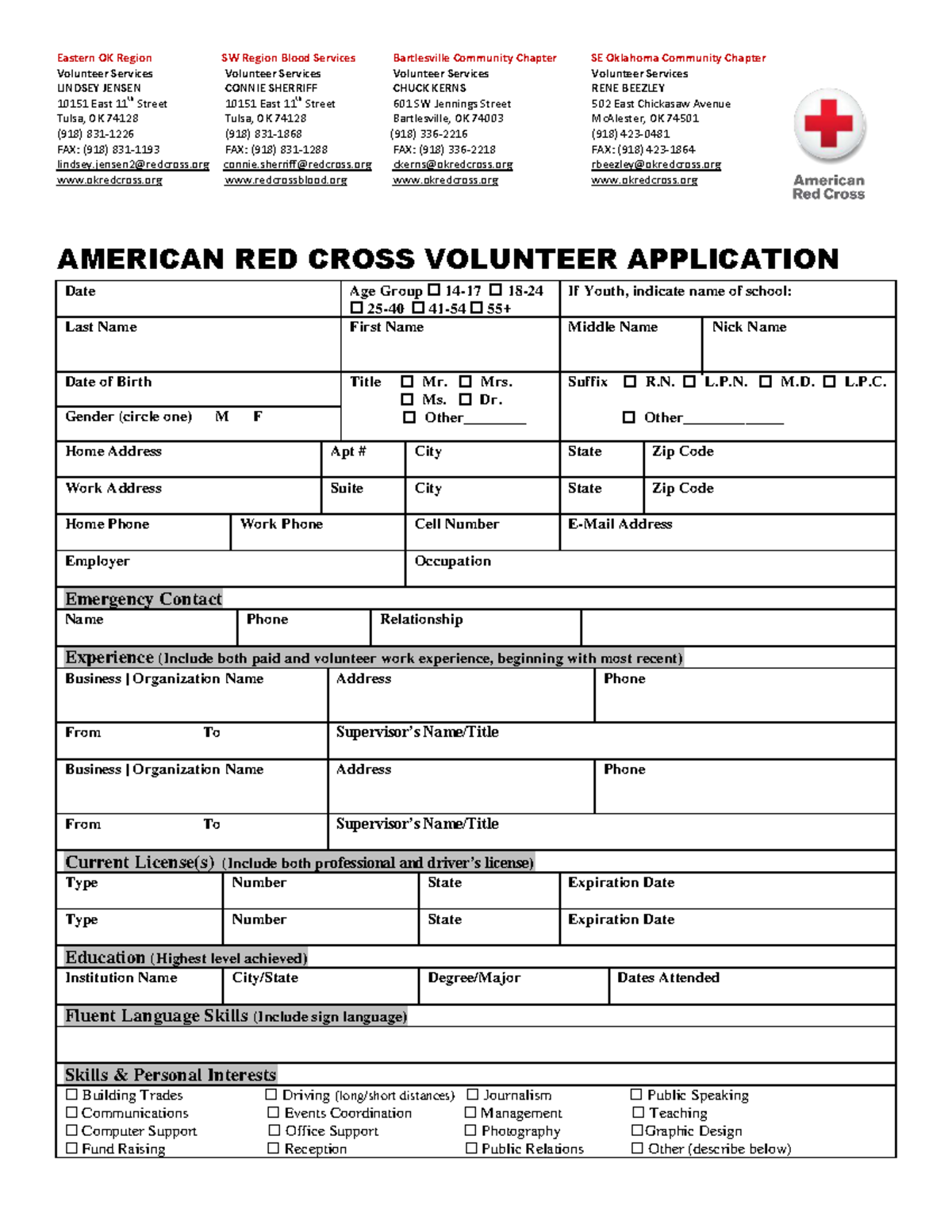 Red cross registration form - Date Age Group 14-17 18- 25-40 41-54 55 ...