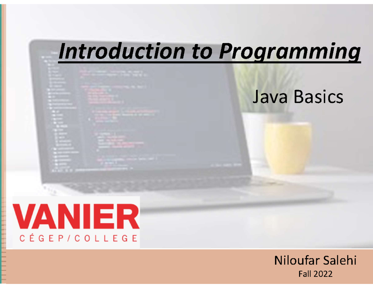 2 Java Basics Introduction To Computer Science Introduction To Programming Java Basics