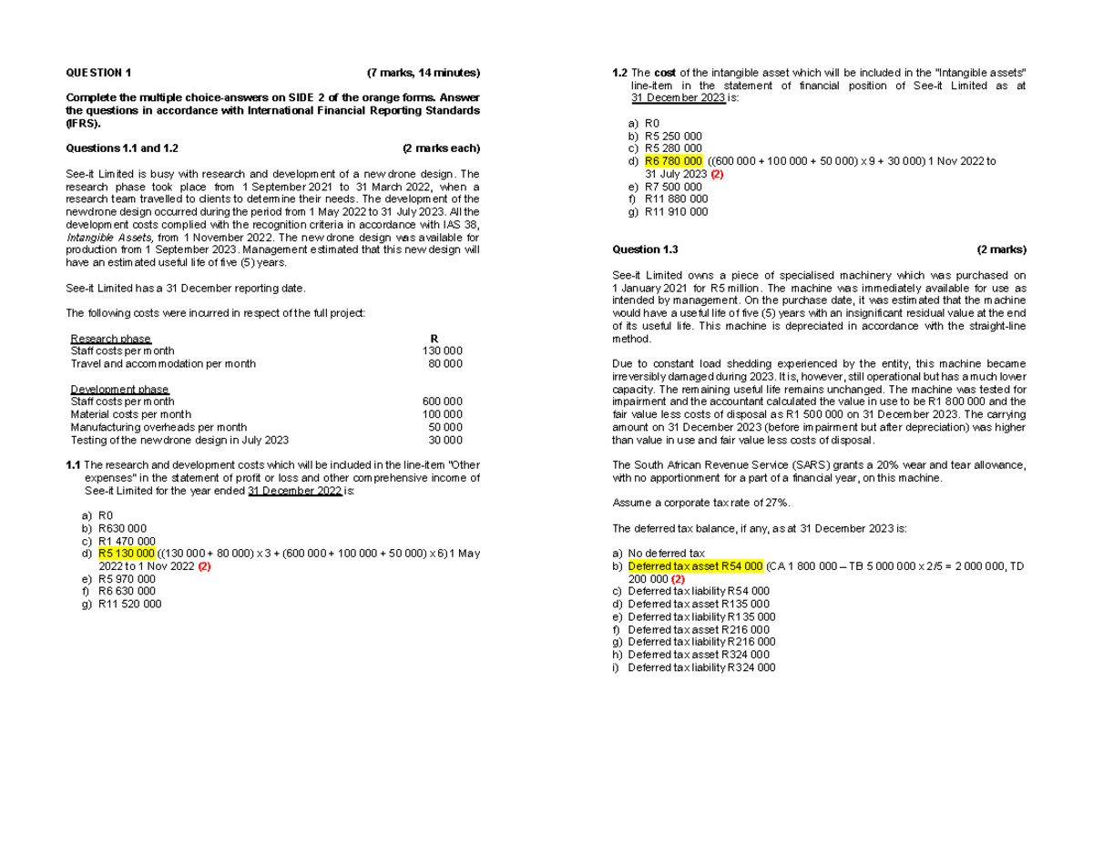 A5 Q1 MCQ for click UP - Year Test 5 Question 1 MCP solution - QUESTION ...