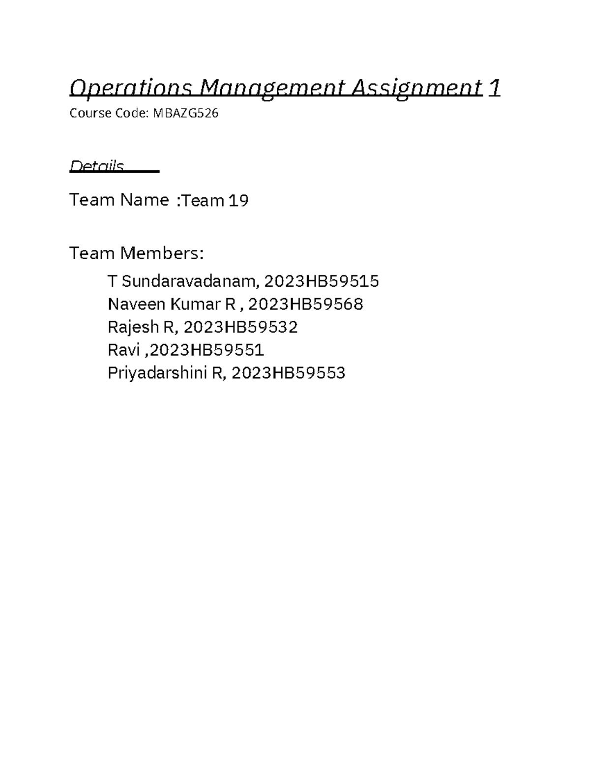 Operations Management Assignment - Determine the critical path To ...