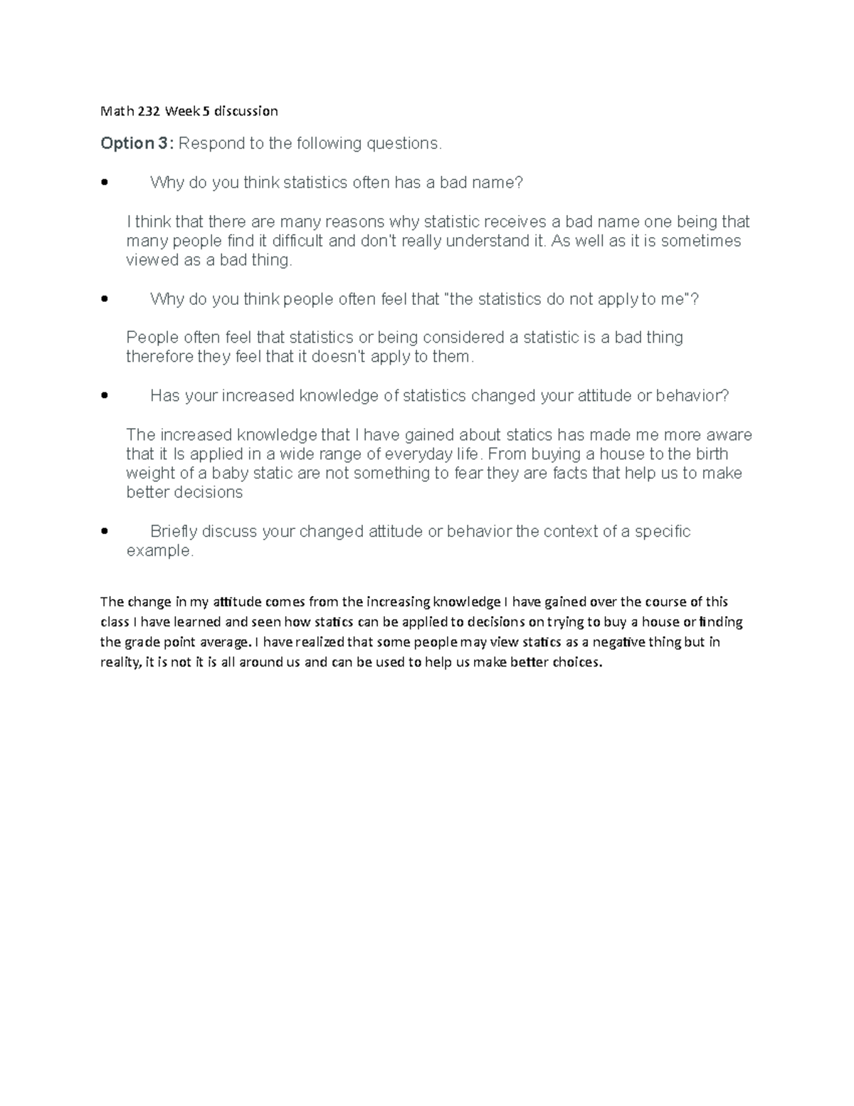 Math 232 Week 5 discussion - Math 232 Week 5 discussion Option 3 ...