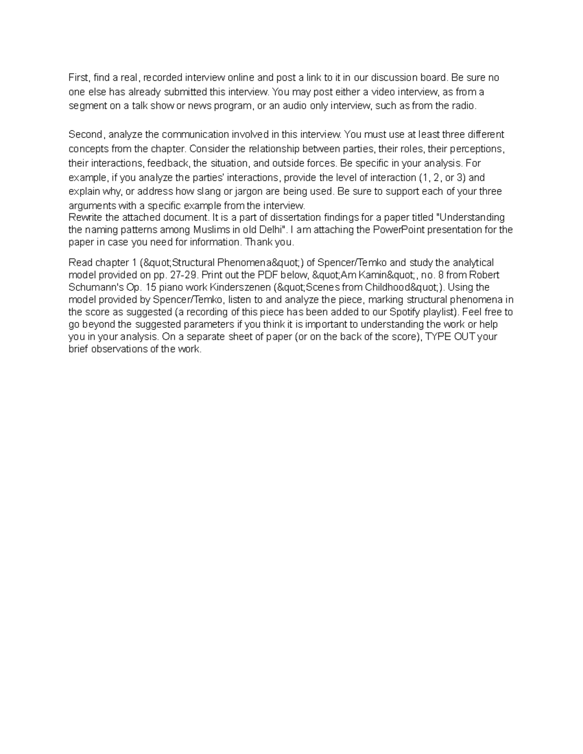 First - asdfsa - First, find a real, recorded interview online and post ...