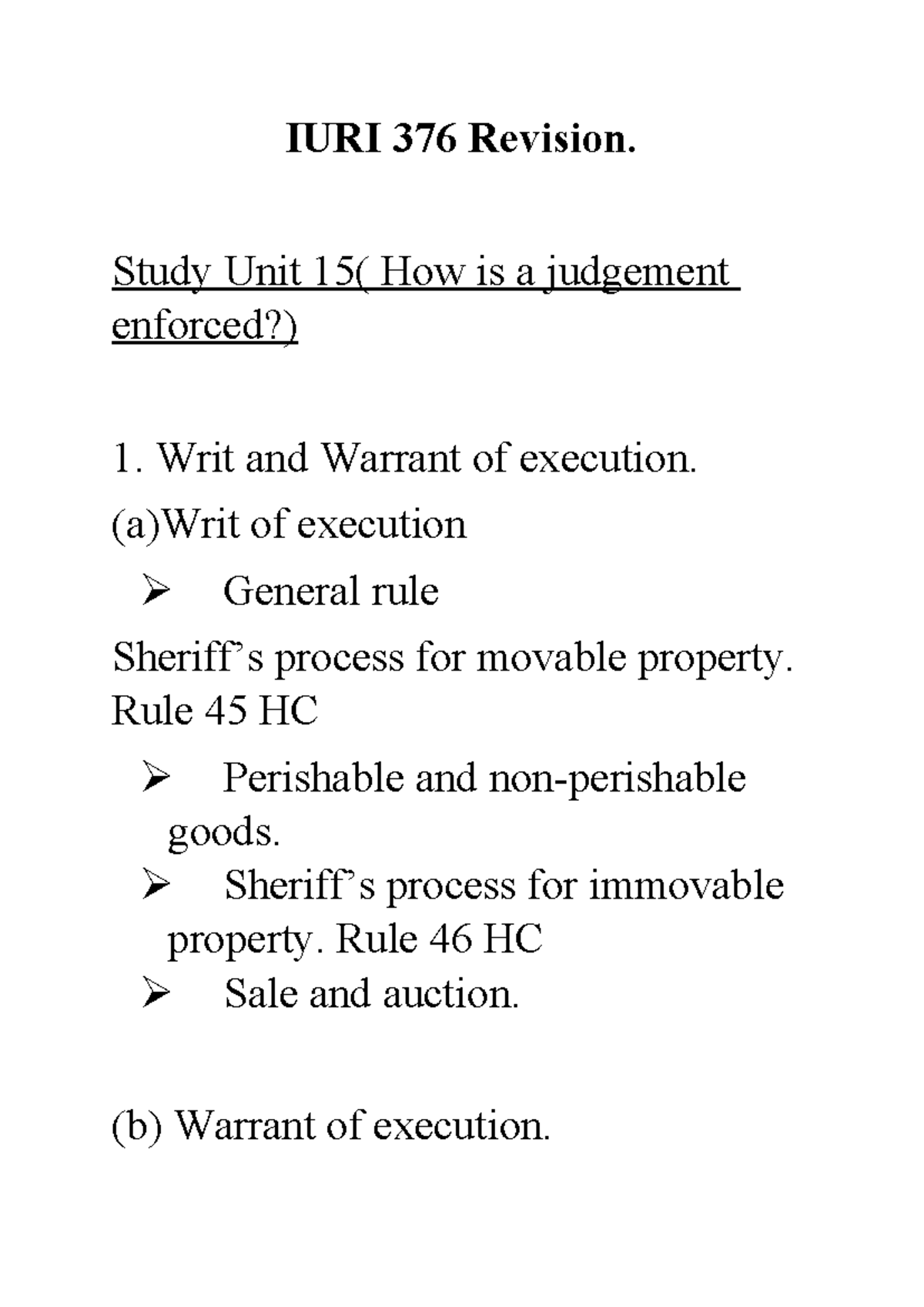 IURI 376 Revision - Summary civil procedure - IURI 376 Revision. Study ...
