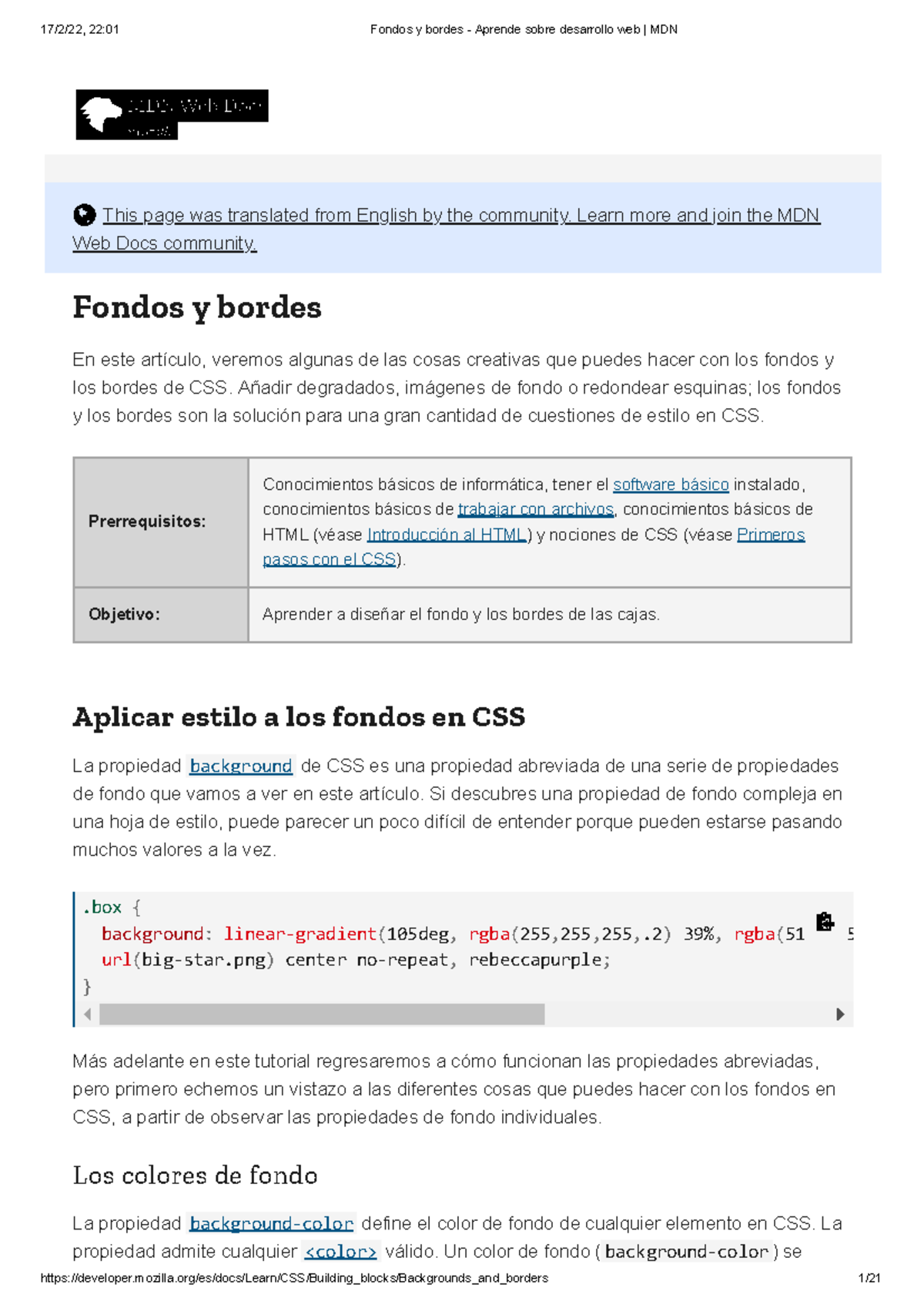 Fondos y bordes - Aprende sobre desarrollo web MDN - This page was ...