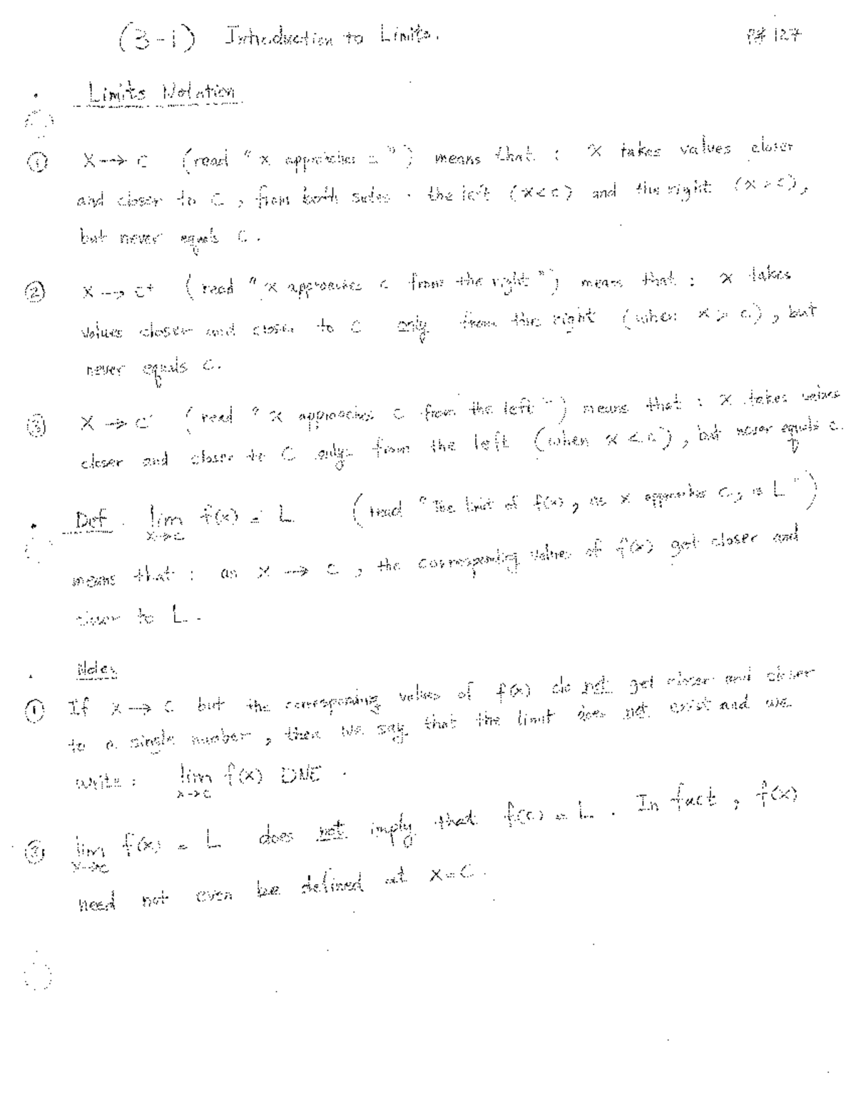 Introduction to Limit - MA 181 - Studocu
