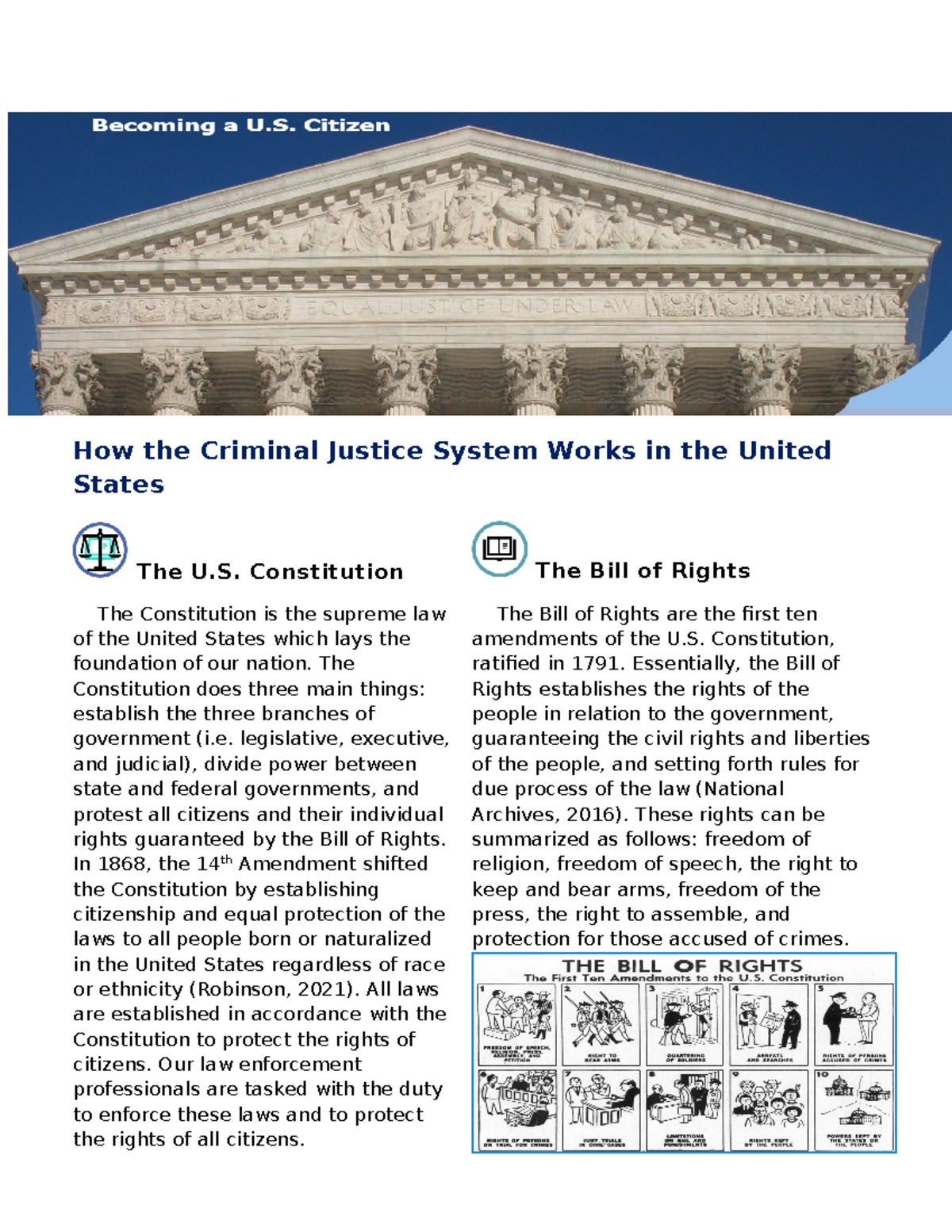 CJ 112 Project One - How the Criminal Justice System Works in the ...