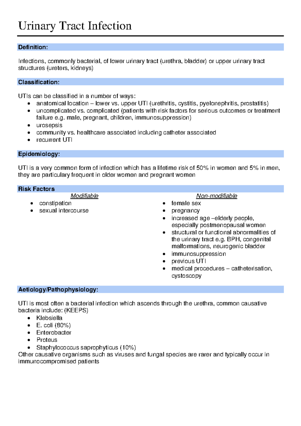 Urinary Tract Infection - Urinary Tract Infection Definition ...