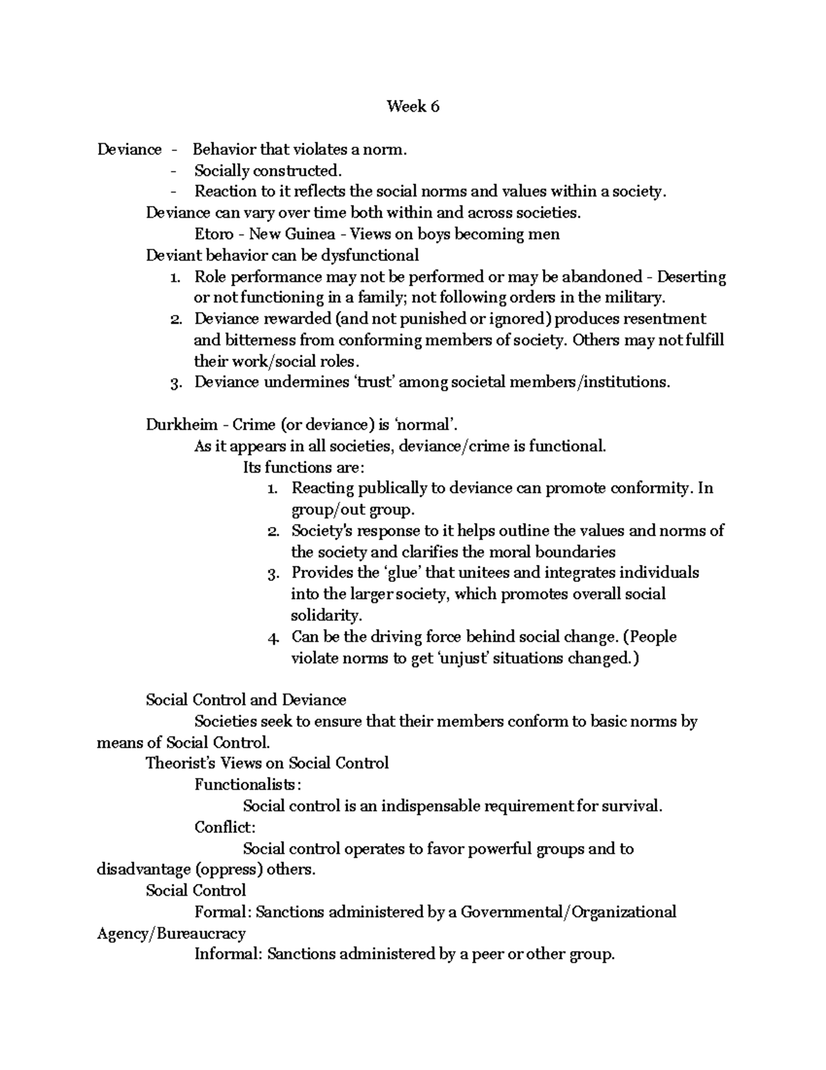 SOS 101: Deviance and Crime from a Sociological Perspective - Week 6 ...