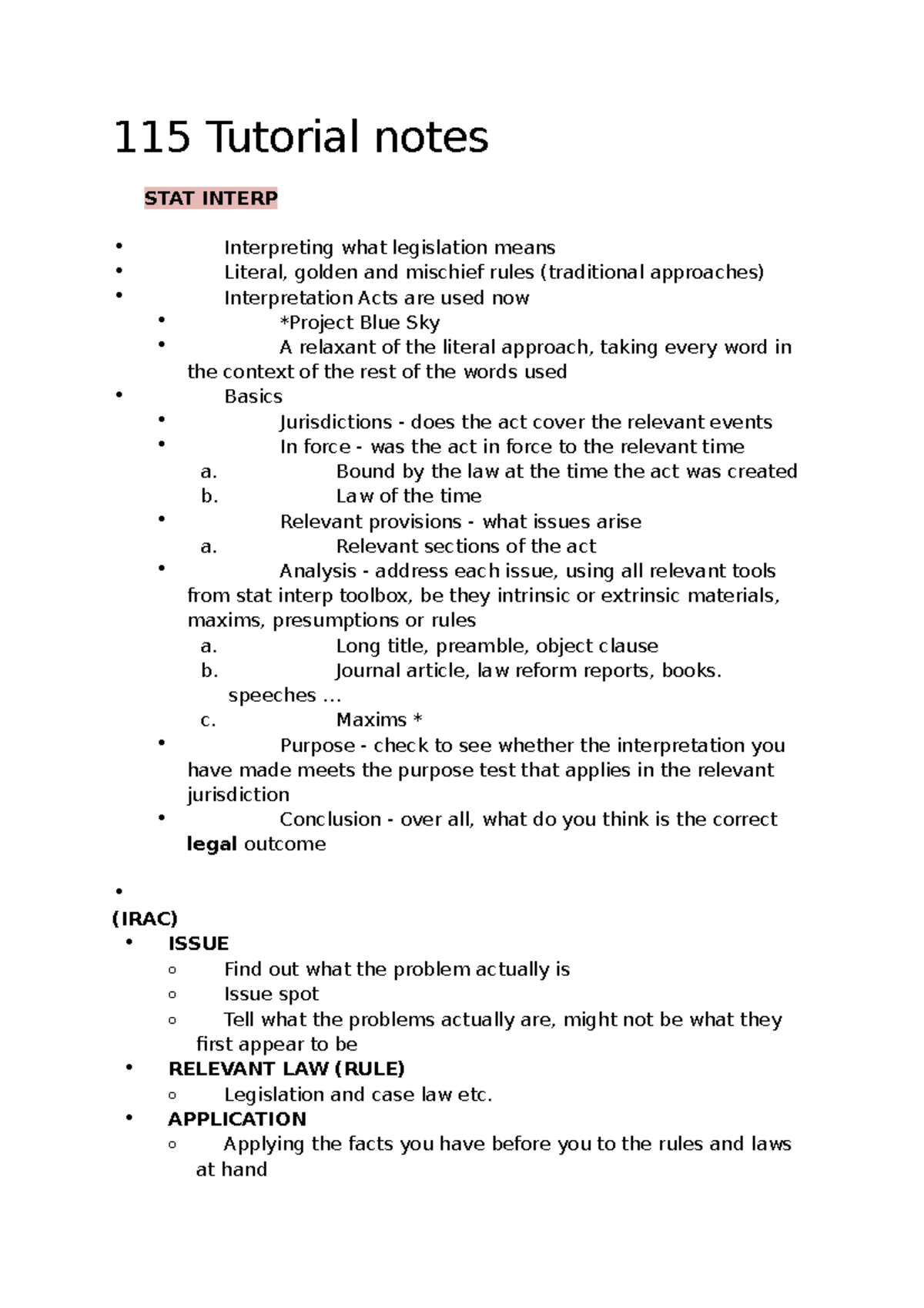 115 Tutorial notes - 115 Tutorial notes STAT INTERP Interpreting what ...