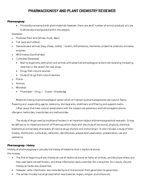 Pharmacognosy Notes - Introduction to Pharmacognosy - INTRODUCTION TO ...