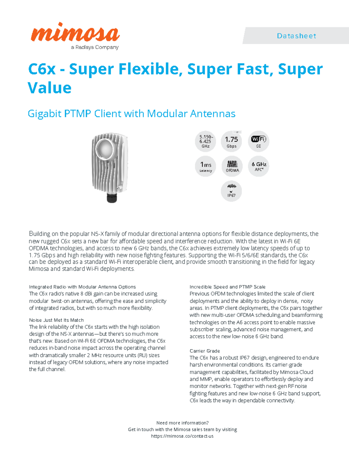 Mimosa-Radisys-C6x-Datasheet DS-2024-01 240227 001957 - C6x - Super ...