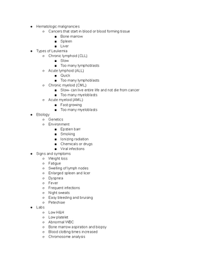 Anemia, Thrombocytopenia, DIC Notes - 02/01/ Anemia, Thrombocytopenia ...