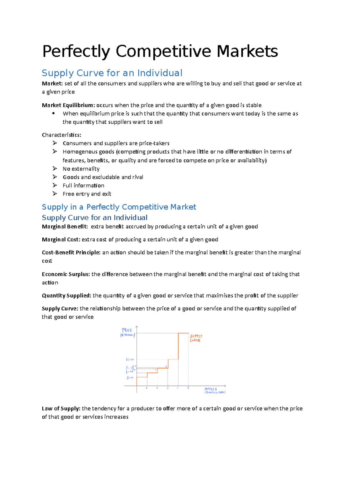 Chapter 2 Perfectly Competitive Markets - Perfectly Competitive Markets ...