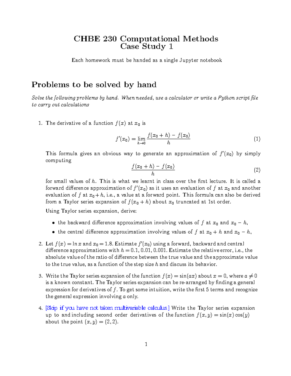 CHBE230 Python Case Study 1 - CHBE 230 Computational Methods Case Study ...