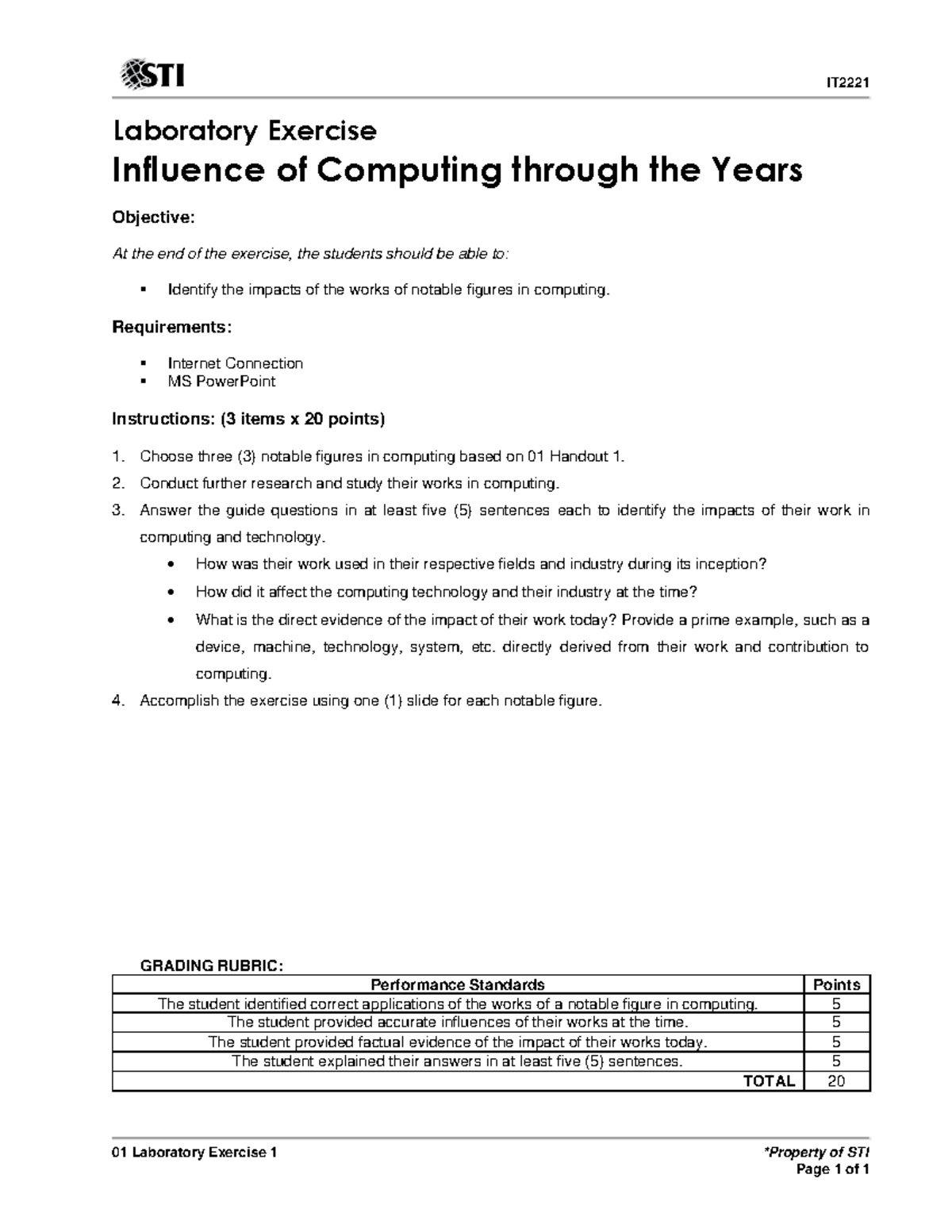 01 Laboratory Exercise 1(4) unlocked - IT 01 Laboratory Exercise 1 ...