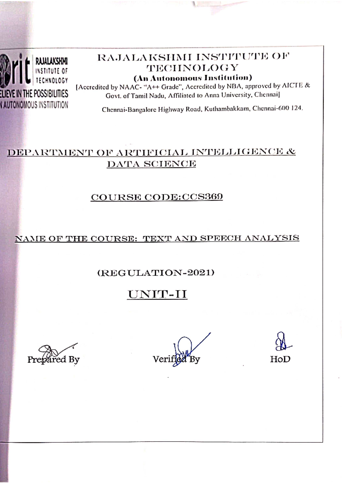 TSA unit 2 - yersss - Electronics & Communication Engineering - Studocu
