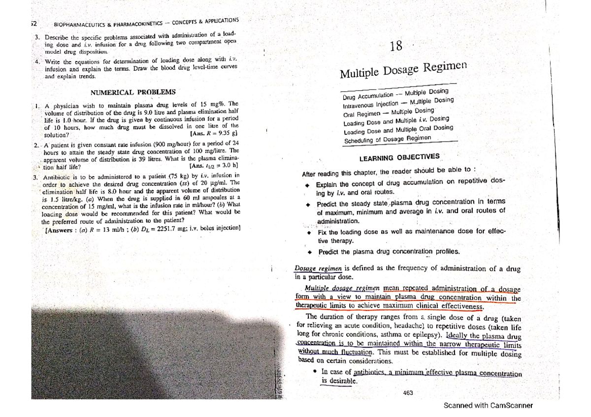 Multiple doasge regimen - Pharmacy - Studocu