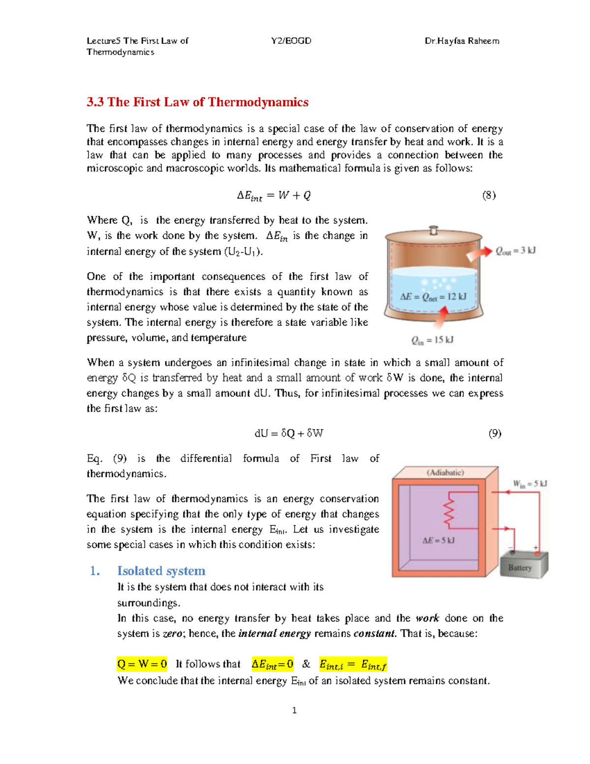 1lect5 The 1st law 2022 - SDGFFGG DFG DFG DFG EHG H DFGG DGFDFG DFGDFG ...