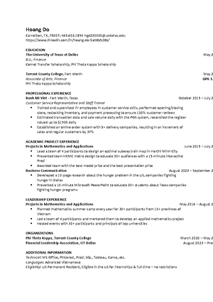 BCOM Resume Sample Format - JSOM UNDERGRADUATE RESUME EXAMPLE (remove ...