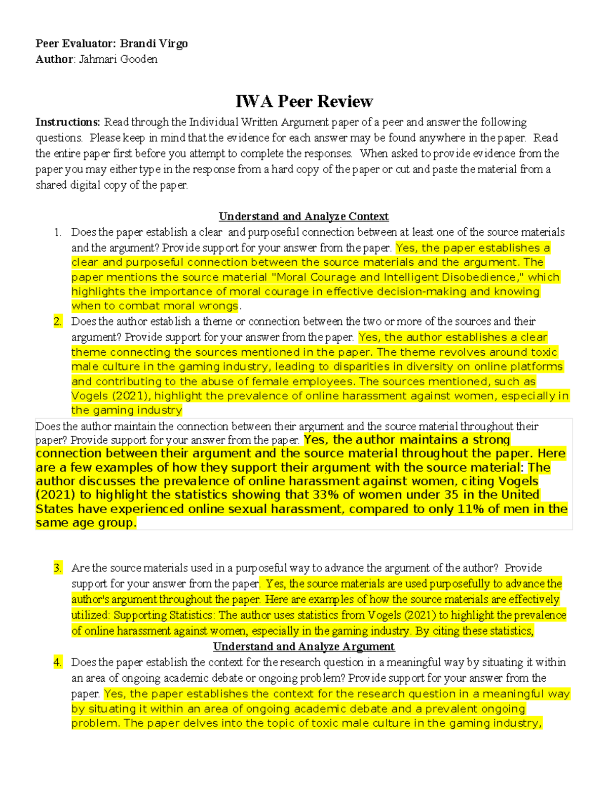 IWA Peer Edit (5) copy copy - Peer Evaluator: Brandi Virgo Author ...