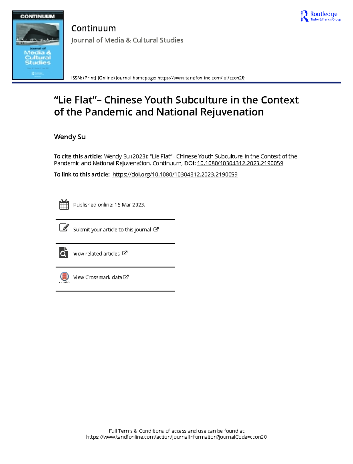 Chinese Youth Subculture in the Context of the Pandemic and National ...